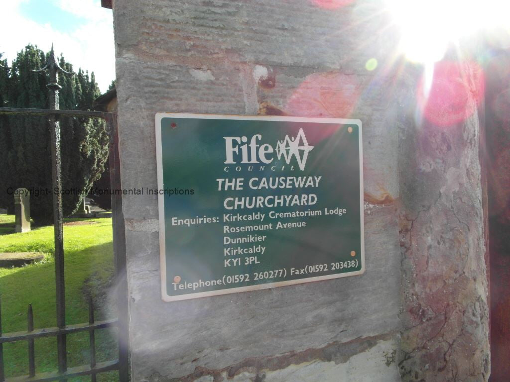 Causeway Cemetery- Kennoway- Fife PDF – Scottish Monumental Inscriptions