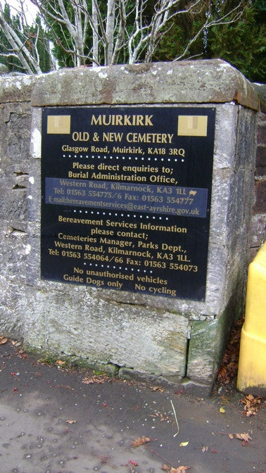 Muirkirk cemetery - Ayrshire PDF – Scottish Monumental Inscriptions